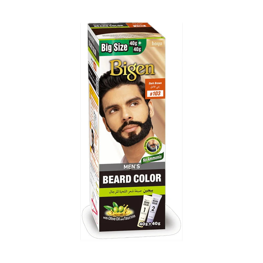 Bigen Ammonia Free Beard Dye for Men Dark Brown 40g+40g B103 – Mani Ram ...