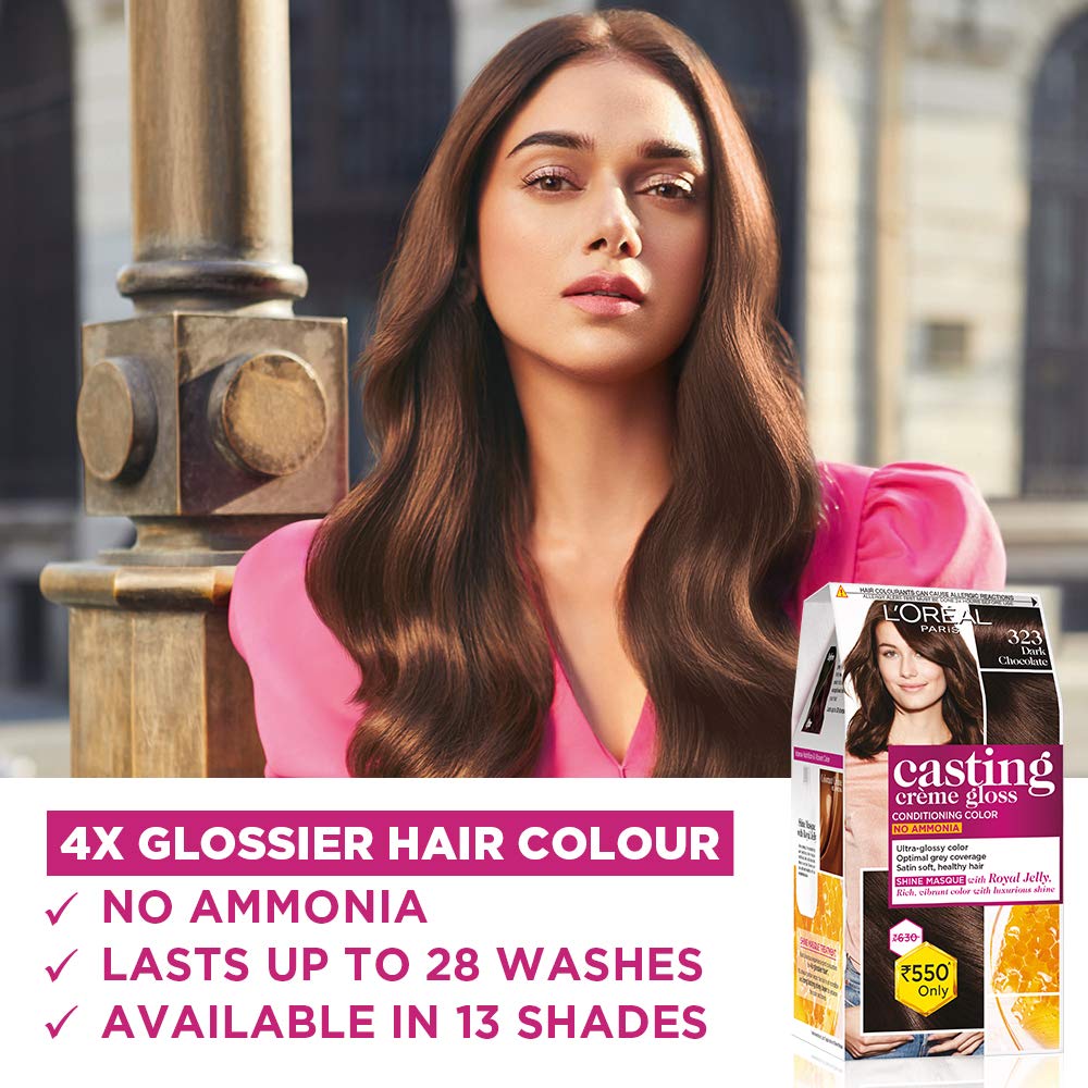 Loreal Paris Casting Creme Gloss Color 323 Dark Chocolate 87.5g+72ml ...