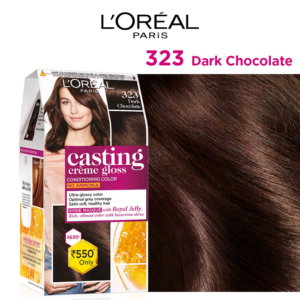 Loreal Paris Casting Creme Gloss Color 323 Dark Chocolate 87.5g+72ml ...
