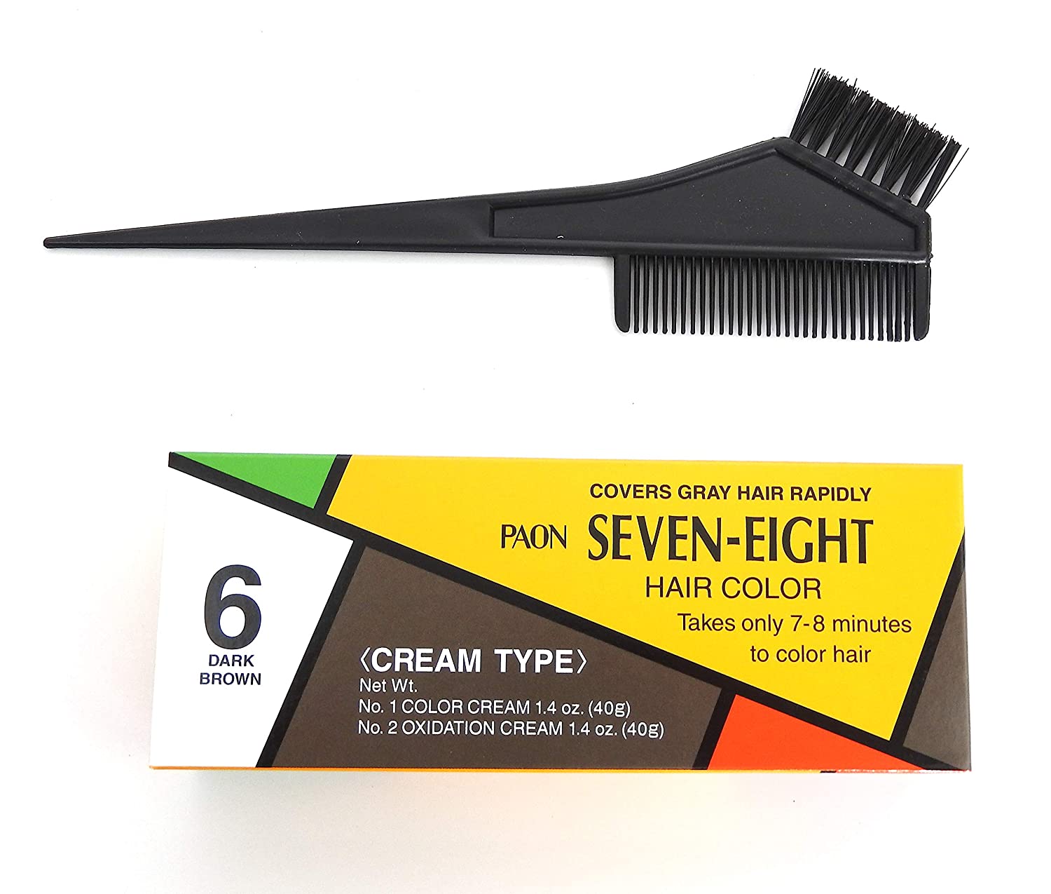 Seven Eight Hair Color Paon Covers Gray Hair Rapidly 6 Dark Brown 40g ...