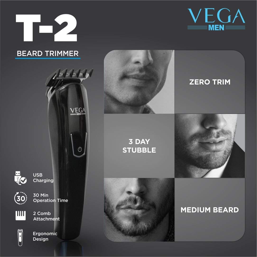 Vega Men 2 Comb Attachments T-2 Beard Trimmer VHTH-14 – Mani Ram ...